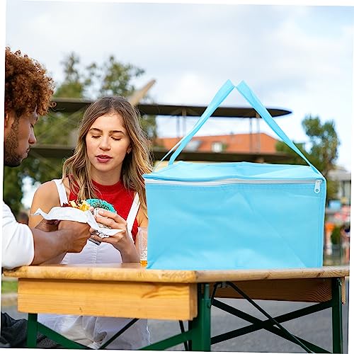 OKUMEYR Insulation Food Warmer Hand for Man Lunch for Men Reusable Grocery Carrier Women Tote Handbags Pizza Carrier Insulated Insulated Lunch Blue Aluminum