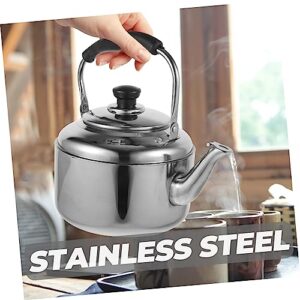 PAMINGONO Stainless Steel Kettle Tea Kettle Stainless Electric Tea Serving Pot Water Boiling Pot Stove Safe Insulated Teapot Espresso Machines for Home Coffee Espresso Maker Teakettle Silver