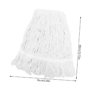 STOBAZA Mop Replacement Head Mop Head Floor Cleaning Mop Head Hardwood Floor Cleaner Wet Mop Head Refill Reusable Mop Pad Household Mop Pad Commercial Mop Head White Cotton Thread