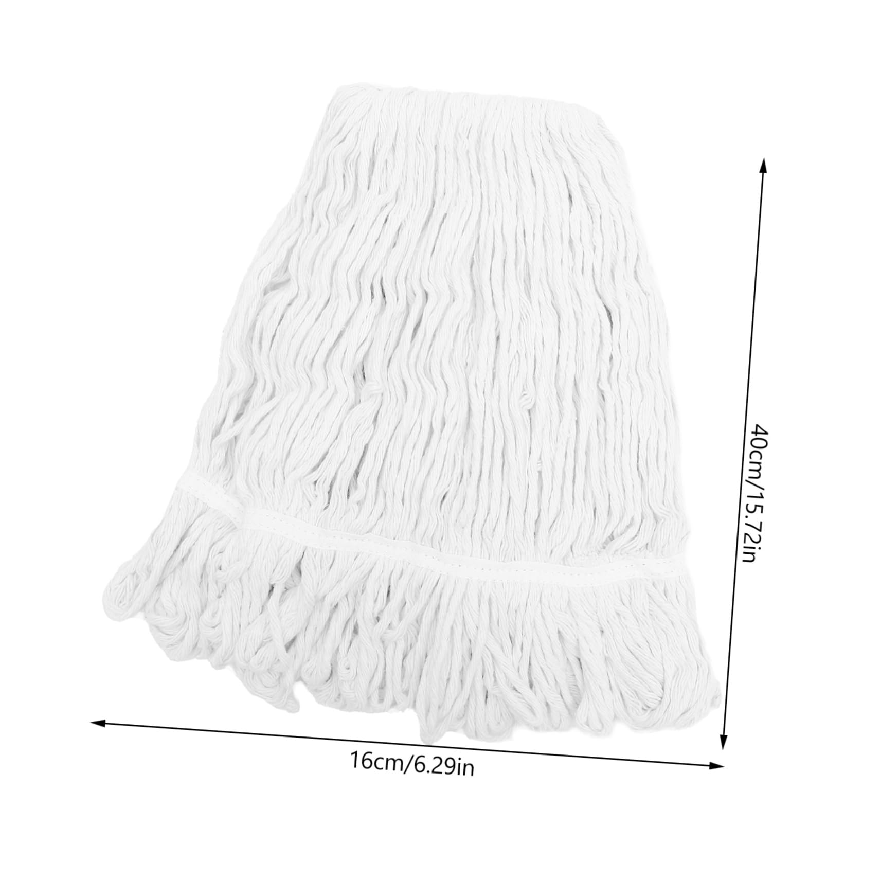 STOBAZA Mop Replacement Head Mop Head Floor Cleaning Mop Head Hardwood Floor Cleaner Wet Mop Head Refill Reusable Mop Pad Household Mop Pad Commercial Mop Head White Cotton Thread