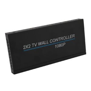 hdml video wall controller 1920x1080p 60hz, video wall processor with remote control, 2x2 1x2 2x1 1x3 3x1 1x4 4x1 tv wall controller for 4 tv splicing display (us plug)