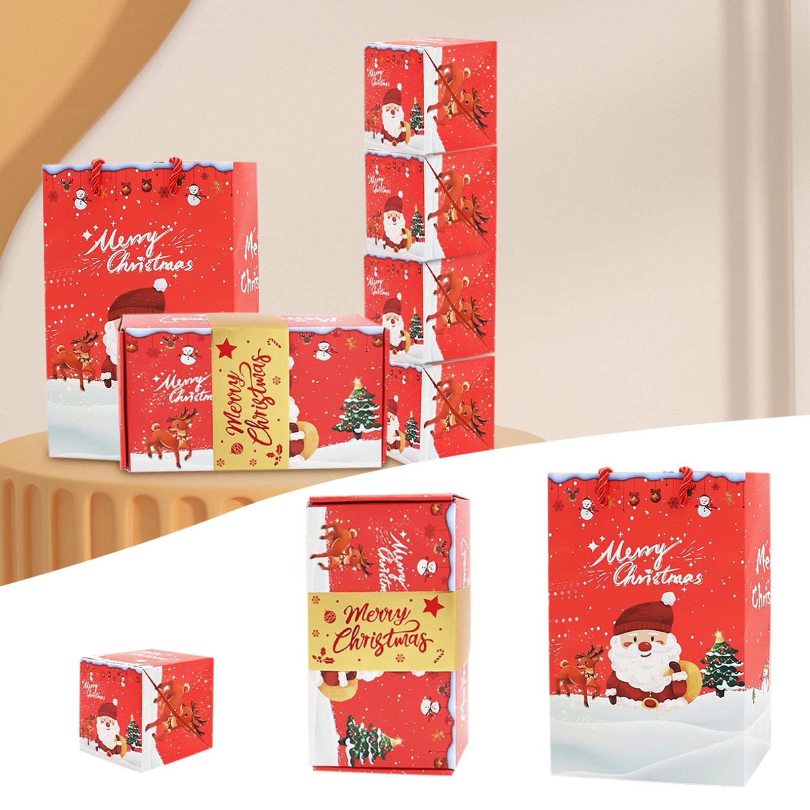 Surprise Gift Box Explosion for Money, 2024 Explosion Gift Box Christmas Gift Boxes, New Merry Christmas Money Holders for Cash, Luxury Folding Pop-Up Surprise Box for Birthday (Red, 6 Box Set)