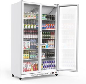 explorehorizon double door merchandiser refrigerator commercial display beverage fridge