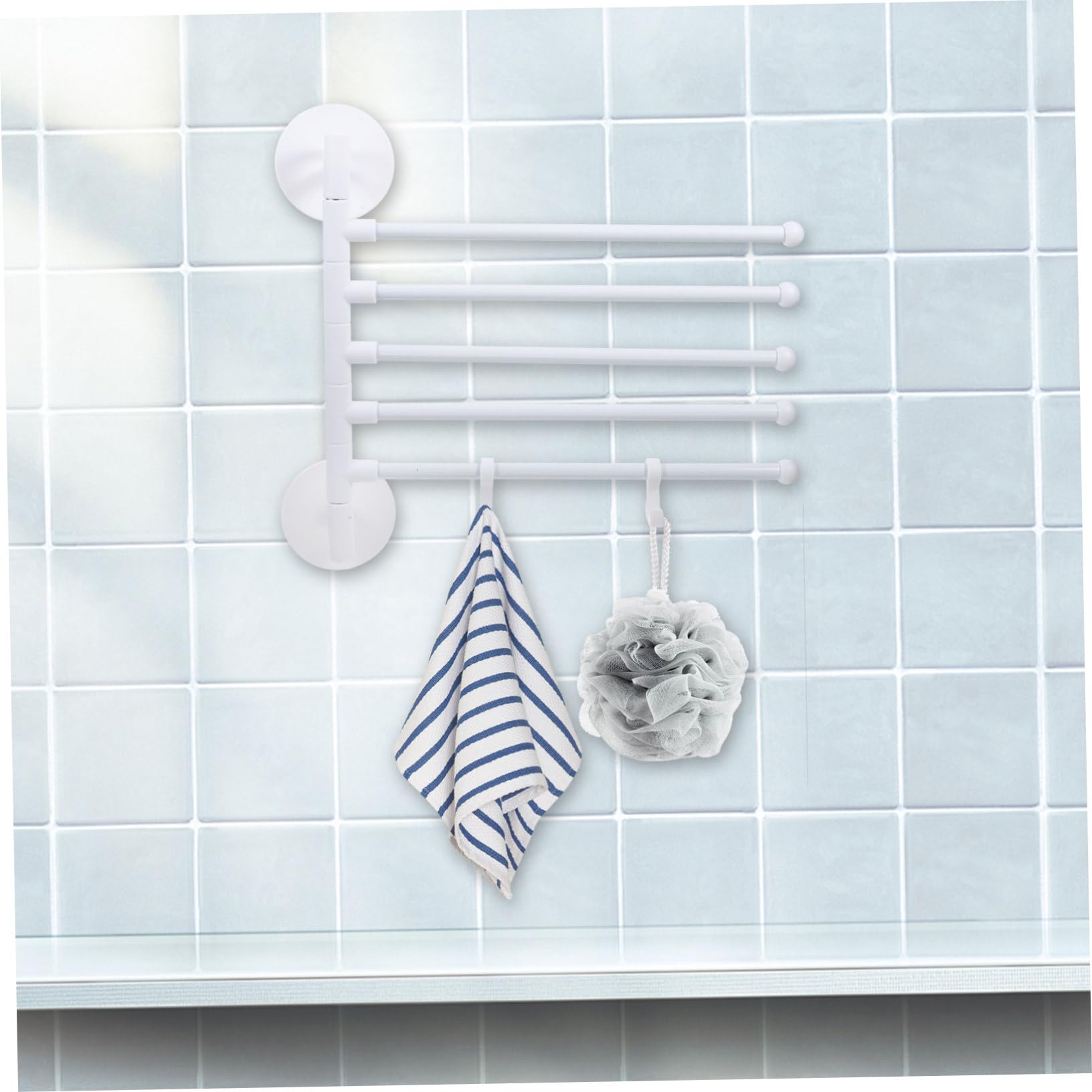 IMIKEYA 1 Set Towel Racks for Bathroom Wall Mounted Clothes Drying Rack Coat Hangers Towel Bar Towels Swivel Towel Rack Hand Towel Racks for Bathroom Bath Towel Rack Towel Rod White Rubber