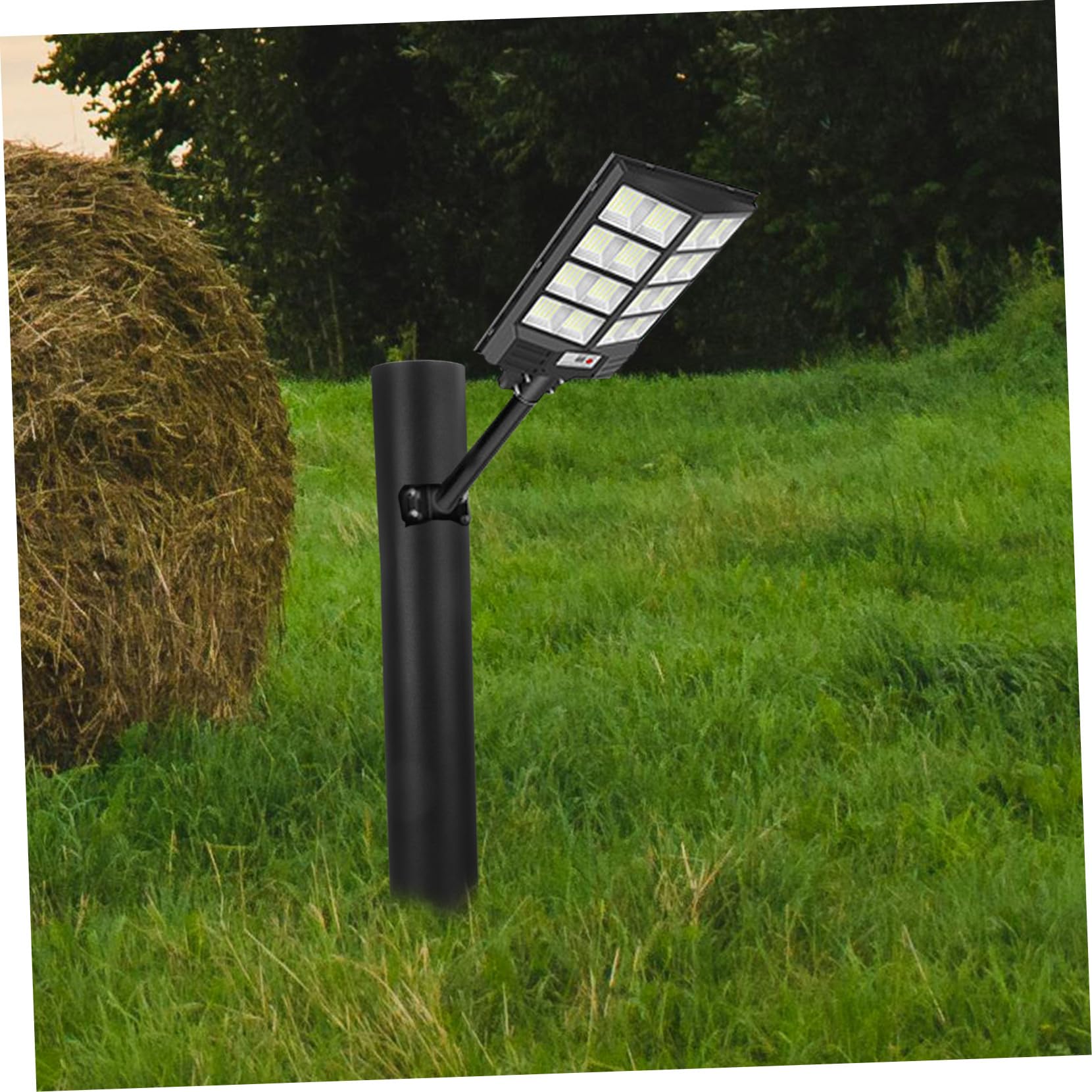 BESPORTBLE 1 Set Solar Street Light Bracket Solar Light Pole Lamp Supply Street Light Pole Street Light Light Support Light Mounting Brackets Lamp Pole Galvanized Steel Black