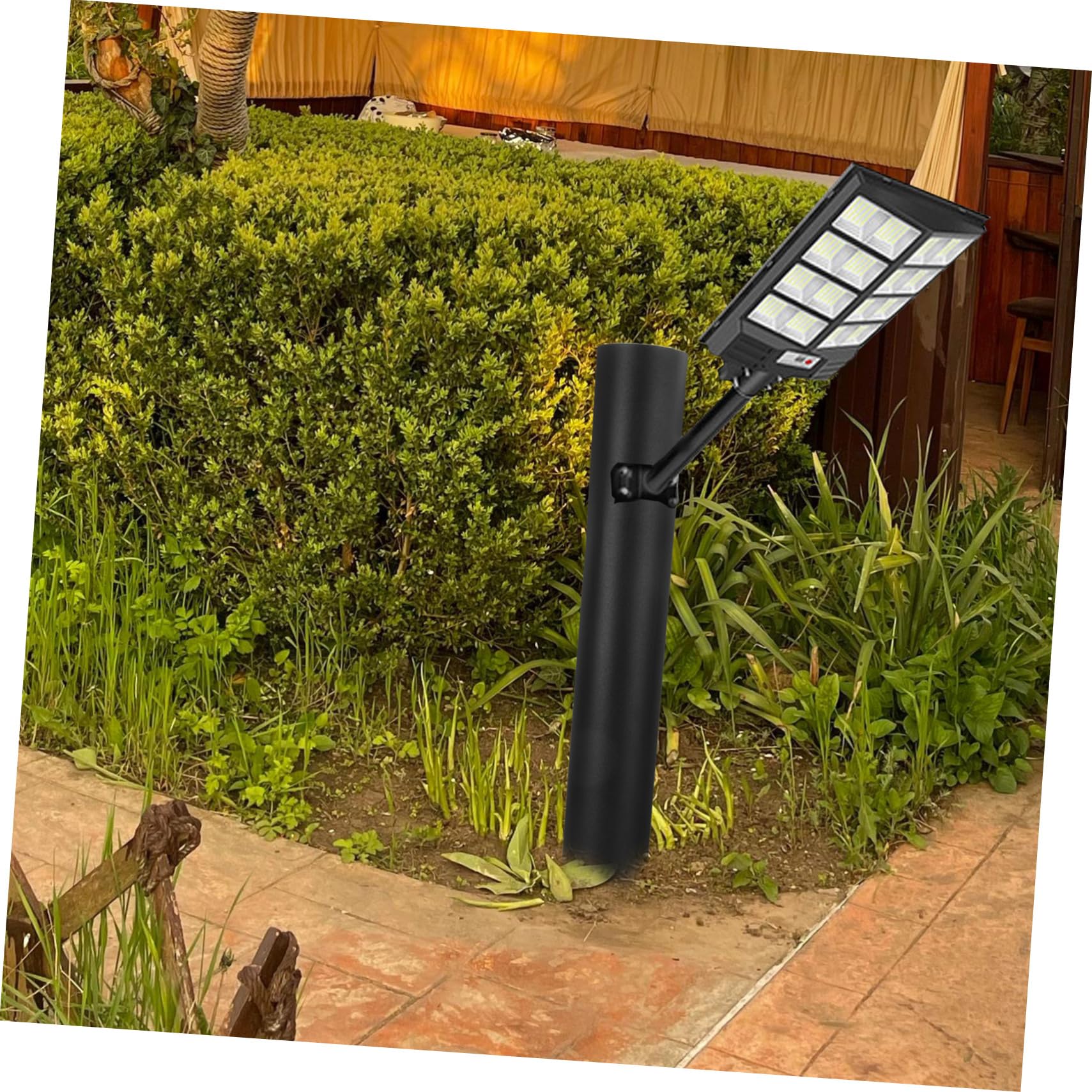 BESPORTBLE 1 Set Solar Street Light Bracket Solar Light Pole Lamp Supply Street Light Pole Street Light Light Support Light Mounting Brackets Lamp Pole Galvanized Steel Black