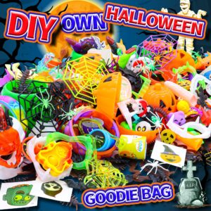 Olganicor 400PCS Halloween Party Favors for Kids,Halloween Treat Bag Fillers,Bulk Halloween Toys ,Halloween Treasure Box Toys, Halloween Goodie Bag Stuffers,Carnival Prize Toys Classroom Reward