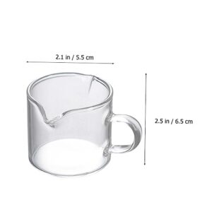 FUNOMOCYA 2pcs Double Mouth Milk Cup Coffee Beaker Mug Clear Pourer Bottle Brush Measuring Cups Espresso Coffee Maker Machine Tea Serving Pitcher Sauce Dish Coffee Machine Espresso Glass