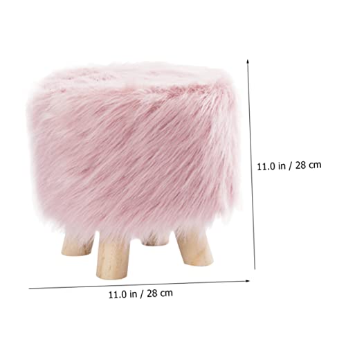 JEWEDECO Plush Footrest Stool Kitchen Step Stool Non-Slip Stool Floor Chair Stools Chairs for Dressers for Furry Floor Foot Rest Potty Training Stool Polyester