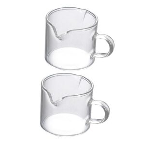 funomocya 2pcs double mouth milk cup coffee beaker mug clear pourer bottle brush measuring cups espresso coffee maker machine tea serving pitcher sauce dish coffee machine espresso glass