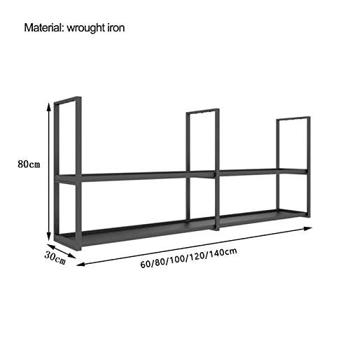 Ceiling Floating Shelves - Wall Mounted Wrought Iron Storage Rack, Hanging Wine Rack, Bar Hanging Display Rack, Ceiling Mount Display Rack, Easy Install Plant Holder/Wine Rack(Green,140*30*80cm(55*12*