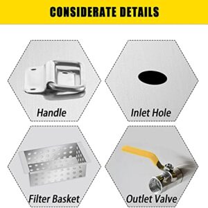 CUTPOIY Commercial Restaurant Grease Trap, Filter Water and Oil Kitchen Catering Grease Trap, Stainless Steel Sewage Small