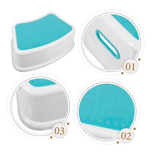 MOLUCKFU 1pc Plastic Stool Footstool Toilet Step Stool for Thicken Toilet Stool Child Step Stool Camp Stepping Stool Stable Toilet Chair Stepping Stool for Poop Chair Blue