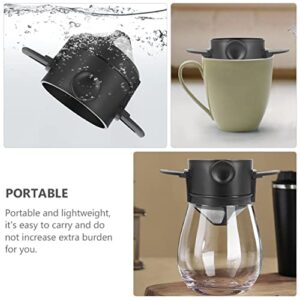 CRAFTHROU 1 PC Coffee Funnel Tea Filter Coffee Drip Filter Manual Espresso Maker Cone Filter Cup Tea Strainer Espresso Dripper Cafeteras Expresso Single Cup Coffee Filter Portable Black Abs