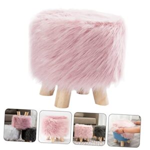 JEWEDECO Plush Footrest Stool Kitchen Step Stool Non-Slip Stool Floor Chair Stools Chairs for Dressers for Furry Floor Foot Rest Potty Training Stool Polyester