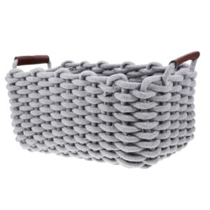 glstoy book storage basket organizers baskets sundries storage lightweight basket storage bins for shelves bin storage rack desktop storage basket cotton rope basket grey