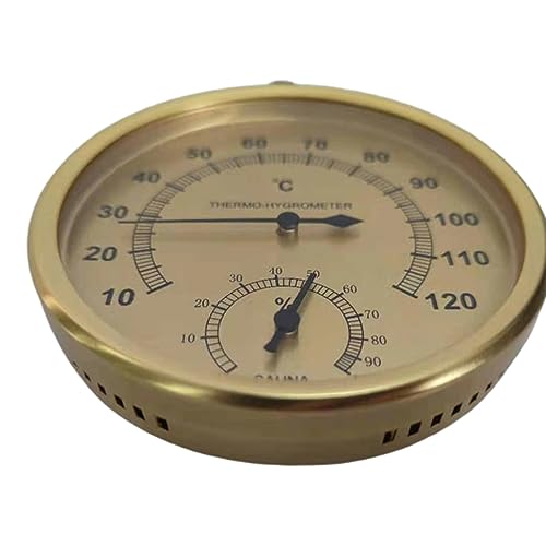 CAZSTYK TH400 11cm Mini Round Gold Hygrometer Humidity Meter Gauge No Battery Needed