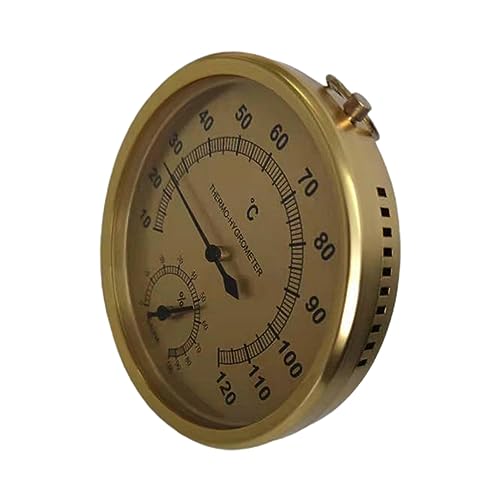 CAZSTYK TH400 11cm Mini Round Gold Hygrometer Humidity Meter Gauge No Battery Needed