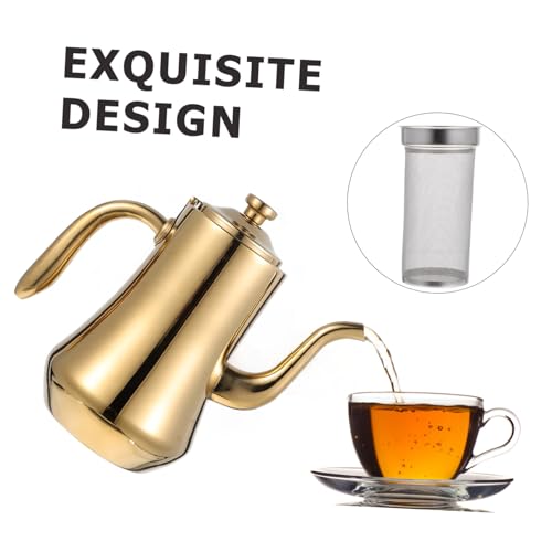 MOLUCKFU 1pc Kettle Camping Coffee Makers Home Espresso Machine Cooking Oil Dispenser Oil Dispenser Condiment Dispenser Gold Teapot Camping Stove Stainless Steel Golden