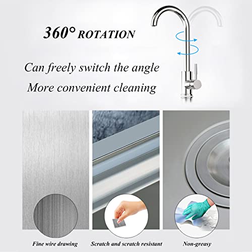 Single Bowl Free Standing Sink 1 Compartment 304 Stainless Steel Commercial Kitchen Prep Utility Hand Basin for Garage, Restaurant, Laundry Room, Indoor Outdoor (Silver 50x80cm)