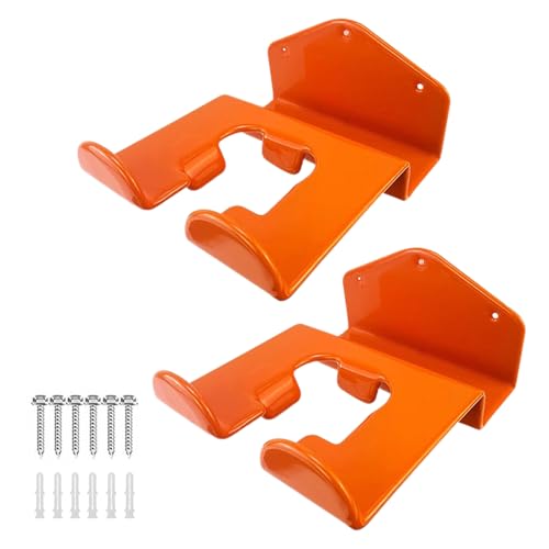 HEVIRGO 2Pcs Garage Tool Organizer Wall Mount,Wall Mounted Grass Trimmer Racks Lawn Trimmer Holders Rustproof Easy Installation Heavy Duty Ladder Hooks,Mounted Grass Trimmer Rack 2pcs