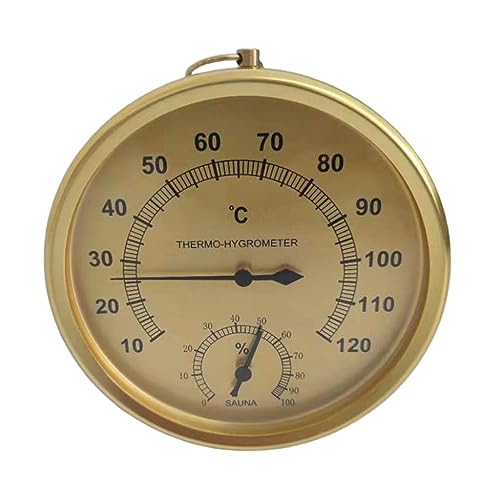 CAZSTYK TH400 11cm Mini Round Gold Hygrometer Humidity Meter Gauge No Battery Needed