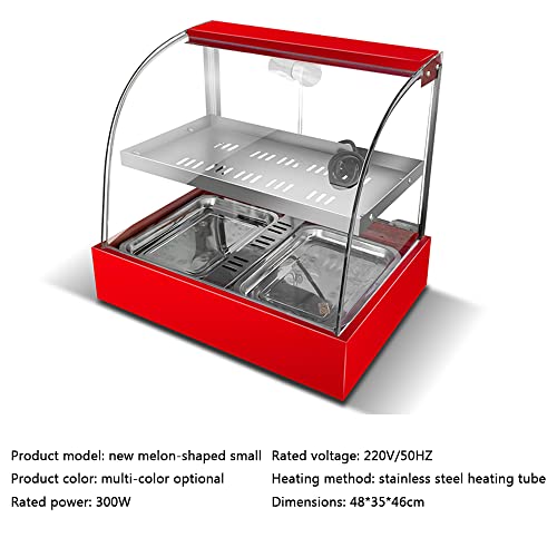 Fast Food Restaurant Heating Incubator Insulation Cabinet, Commercial Display Cabinet Chestnut Insulation Machine Fried Chicken Burger Cooked Food Insulation Box,Red,23 * 34 * 48cm (Red 48*3