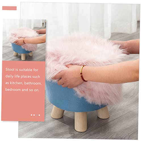 JEWEDECO Plush Footrest Stool Kitchen Step Stool Non-Slip Stool Floor Chair Stools Chairs for Dressers for Furry Floor Foot Rest Potty Training Stool Polyester