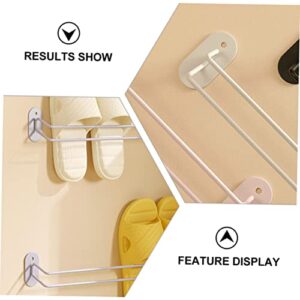 CAXUSD 1pc Shoe Storage Rack Towel Bar Kitchen Towel Storage Holder for Bathroom Wall Shoes Shoe Rack Organizer Wall Mounted Shoe Storage Hanging Towel Rod Blue Carbon Steel