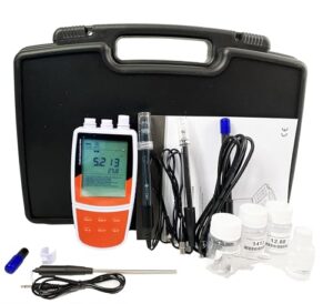 hfbte multiparameter water quality analyzer for measuring ph,orp,conductivity,tds,salinity,resistivity,do and temperature with ph electrode,conductivity electrode,dissolved oxygen electrode,temp probe