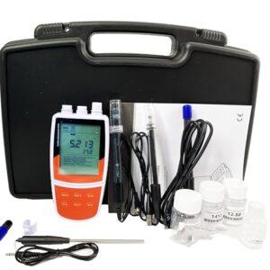 HFBTE Multiparameter Water Quality Analyzer for Measuring PH,ORP,Conductivity,TDS,Salinity,Resistivity,DO and Temperature With pH Electrode,Conductivity Electrode,Dissolved Oxygen Electrode,Temp Probe