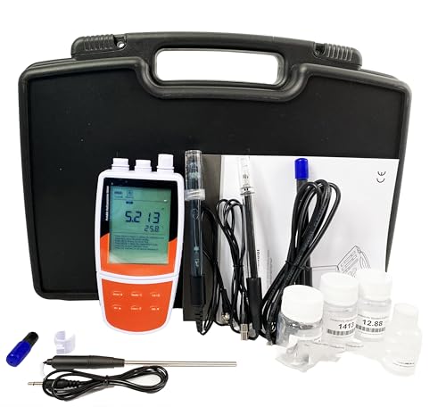 HFBTE Multiparameter Water Quality Analyzer for Measuring PH,ORP,Conductivity,TDS,Salinity,Resistivity,DO and Temperature With pH Electrode,Conductivity Electrode,Dissolved Oxygen Electrode,Temp Probe