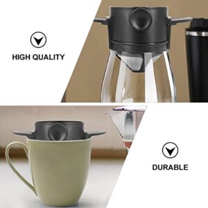 CRAFTHROU 1 PC Coffee Funnel Tea Filter Coffee Drip Filter Manual Espresso Maker Cone Filter Cup Tea Strainer Espresso Dripper Cafeteras Expresso Single Cup Coffee Filter Portable Black Abs