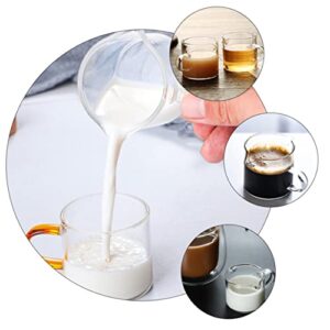 FUNOMOCYA 2pcs Double Mouth Milk Cup Coffee Beaker Mug Clear Pourer Bottle Brush Measuring Cups Espresso Coffee Maker Machine Tea Serving Pitcher Sauce Dish Coffee Machine Espresso Glass