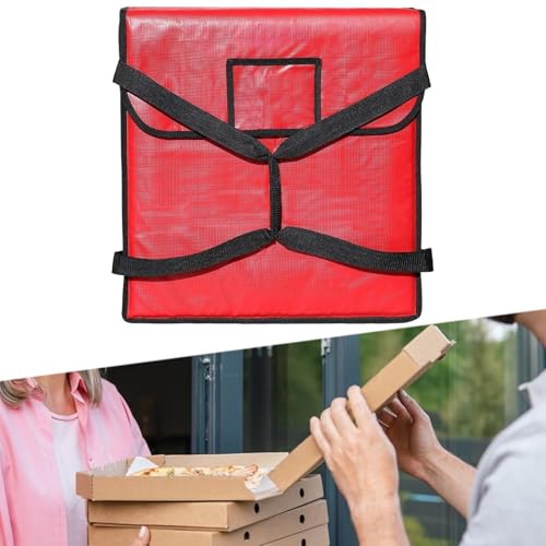 AFXGUSD Food Delivery Insulation Bag for Pizza Transport and Catering, S and Red