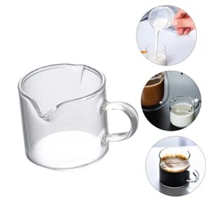 FUNOMOCYA 2pcs Double Mouth Milk Cup Coffee Beaker Mug Clear Pourer Bottle Brush Measuring Cups Espresso Coffee Maker Machine Tea Serving Pitcher Sauce Dish Coffee Machine Espresso Glass