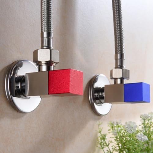 FOYTOKI Toilet Accessory Angle Valves Toilet Valve Angle Valve for Toilet Bathroom Accessory Bathroom Repair Part Angle Valve for Bidet Toilet Part Angle Stop Valve Toilet Supply Red Metal