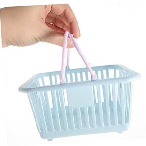 ANDRESLAD 6pcs Storage Basket Sundries Storage Container Sundries Organizer Toy Container Fruit Containers Bathroom Desktop Baskets Toys Storage Organizer Basket for Office Sky-blue Plastic