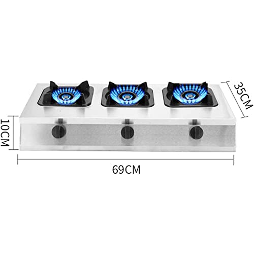 Commercial Gas Stove, Stainless Steel Commercial Canteen Restaurant High-Power Gas Stove, Suitable for Liquefied Gas Casserole Gas Stove,Liquefied gas,D (Natural gas A)