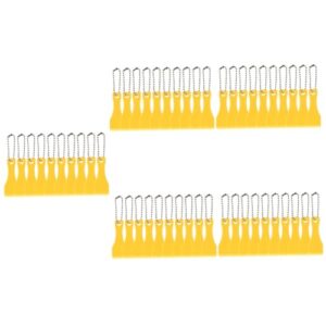 sewoart 50 pcs scraper scratcher keychain tool scratching tools ticket scratcher tools label scraper tool stickers label scratcher ticket card labels yellow plastic