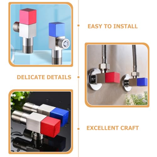 FOYTOKI Toilet Accessory Angle Valves Toilet Valve Angle Valve for Toilet Bathroom Accessory Bathroom Repair Part Angle Valve for Bidet Toilet Part Angle Stop Valve Toilet Supply Red Metal