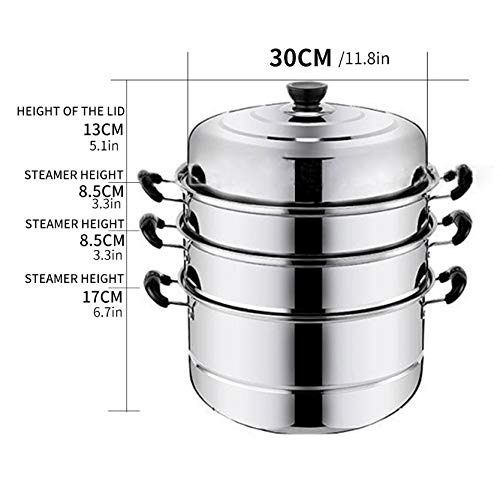 4 Layer Stainless Steel Thicken Steamer Pot Steam Pot Boiler Induction Cooker Steaming Pot Soup Pot for Kitchen Cookware Tools