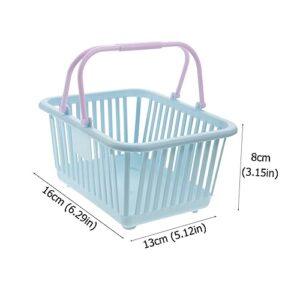 ANDRESLAD 6pcs Storage Basket Sundries Storage Container Sundries Organizer Toy Container Fruit Containers Bathroom Desktop Baskets Toys Storage Organizer Basket for Office Sky-blue Plastic