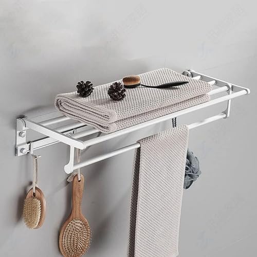 Towel Racks, Towel Rack Bath Towel Holder Towel Stand Towel Holder Punch Free Shower Shelf Bathroom Accessories Wall Organizer Hook Hanger Aluminum Storage Rack Towel Storage Holder/Tr/a