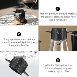 CRAFTHROU 1 PC Coffee Funnel Tea Filter Coffee Drip Filter Manual Espresso Maker Cone Filter Cup Tea Strainer Espresso Dripper Cafeteras Expresso Single Cup Coffee Filter Portable Black Abs