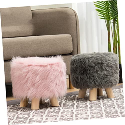 JEWEDECO Plush Footrest Stool Kitchen Step Stool Non-Slip Stool Floor Chair Stools Chairs for Dressers for Furry Floor Foot Rest Potty Training Stool Polyester