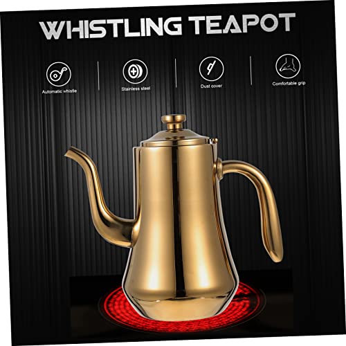 MOLUCKFU 1pc Kettle Camping Coffee Makers Home Espresso Machine Cooking Oil Dispenser Oil Dispenser Condiment Dispenser Gold Teapot Camping Stove Stainless Steel Golden