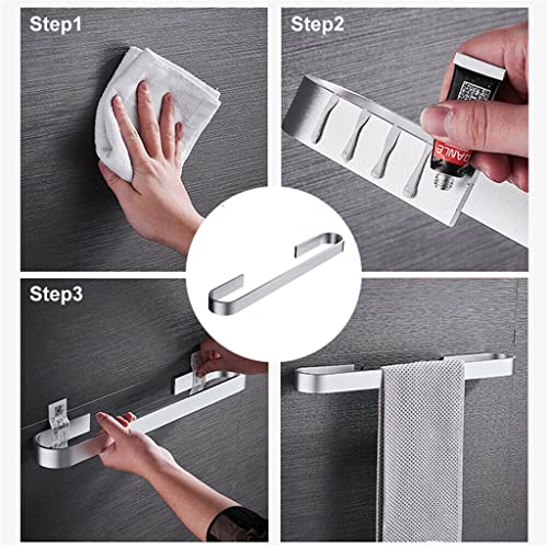 Towel Holder Stainless Steel Towel Holder Rack Hanger Wall Hanging Bar Organizer for Bathroom and Kitchen Storage Black and Silver