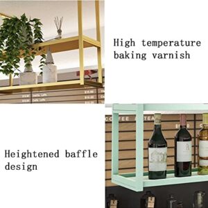 Ceiling Floating Shelves - Wall Mounted Wrought Iron Storage Rack, Hanging Wine Rack, Bar Hanging Display Rack, Ceiling Mount Display Rack, Easy Install Plant Holder/Wine Rack(Green,140*30*80cm(55*12*