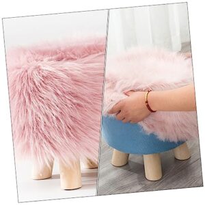 JEWEDECO Plush Footrest Stool Kitchen Step Stool Non-Slip Stool Floor Chair Stools Chairs for Dressers for Furry Floor Foot Rest Potty Training Stool Polyester